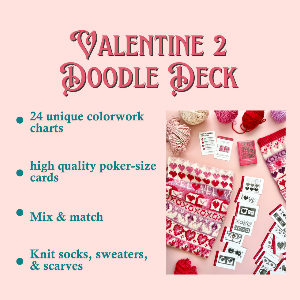 Valentine 2 Doodle Deck: Knitting Chart & Stitch Dictionary Cards ...