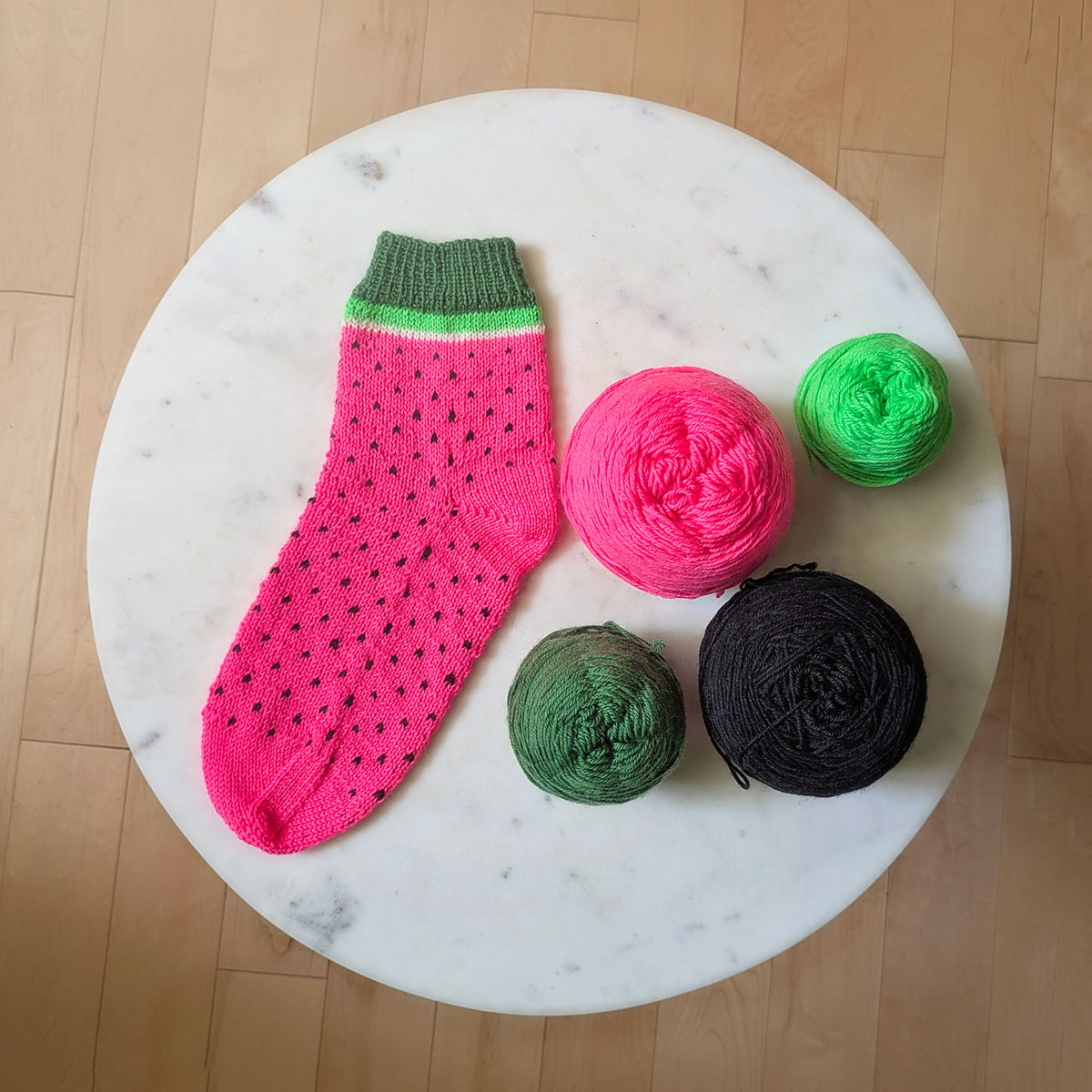 One In a Melon Sock Pattern - Watermelon Inspired - Colorwork Knitting ...