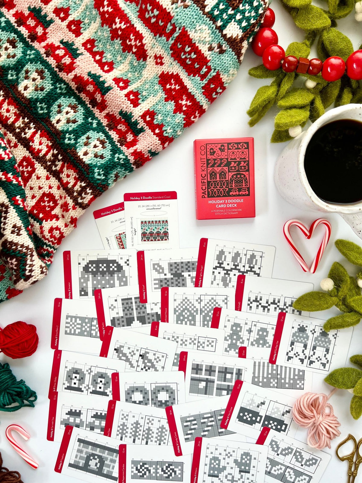 Holiday 3 Doodle Deck: Knitting Chart & Stitch Dictionary cards – Yarn Love